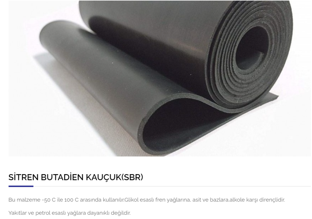 SBR (Stiren Butadien) Kauçuk - Has Ankara Kauçuk